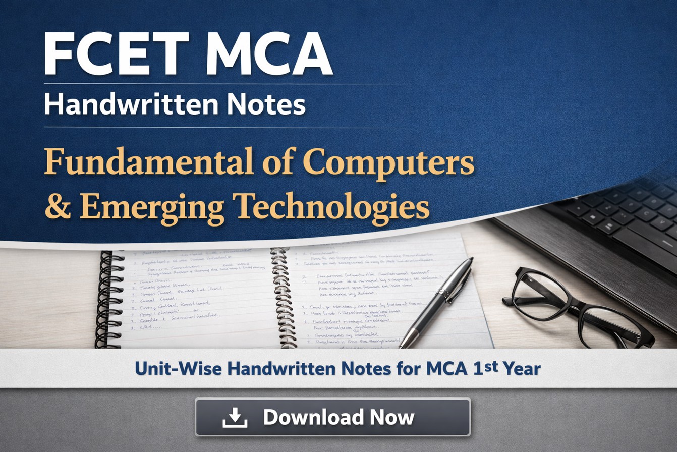 FCET MCA Handwritten Notes (Unit-Wise) | Fundamental of Computers ...
