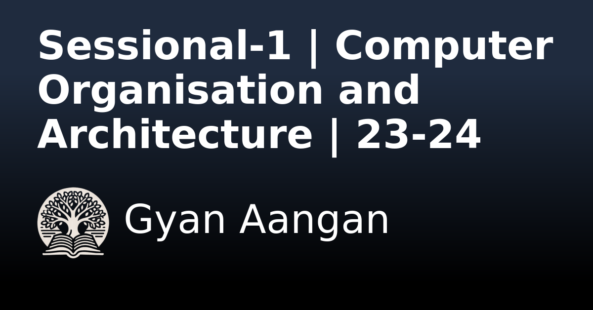 Sessional-1 | Computer Organisation and Architecture | 23-24 - Computer Organisation and ...