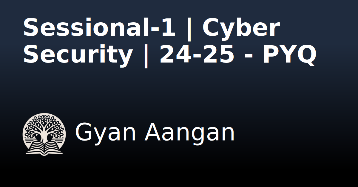 Sessional-1 | Cyber Security | 24-25 - PYQ - Cyber Security - Gyan Aangan