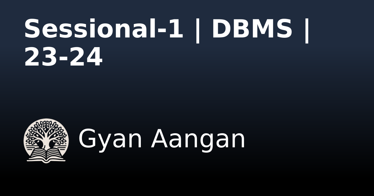 Sessional-1 | DBMS | 23-24 - Database Management System - Gyan Aangan
